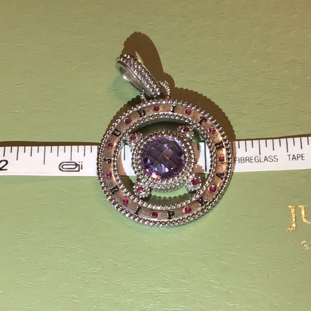 Judith Ripka Amethyst & Ruby 925 Sterling Enhancer - Gem